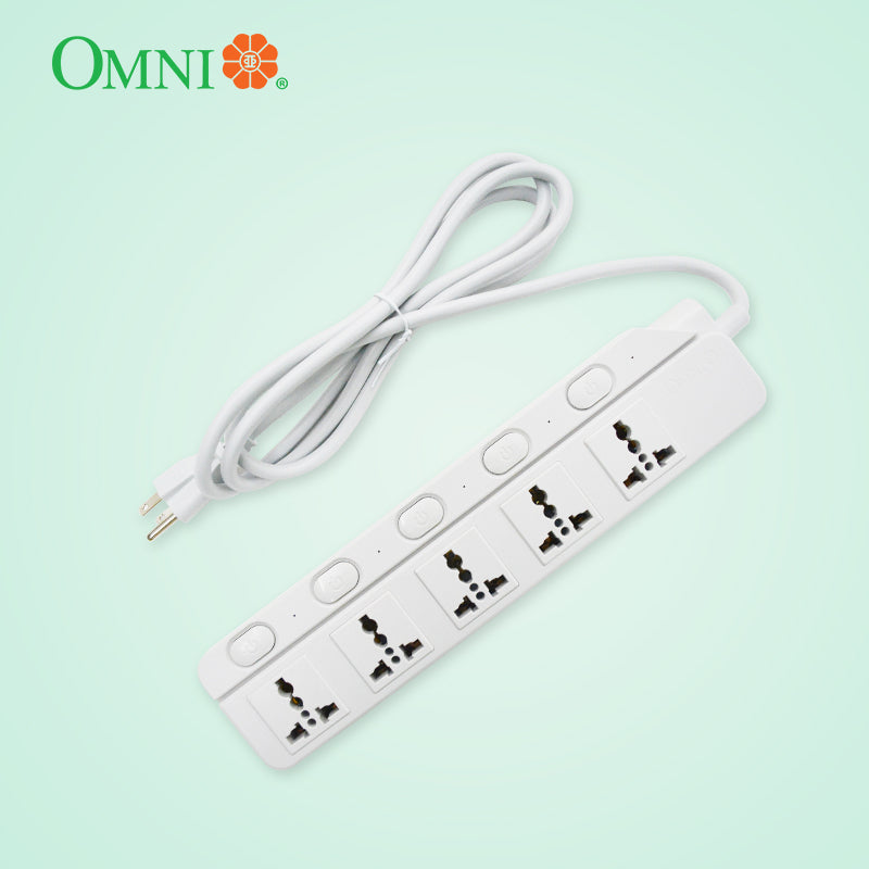 Extension Cord Set with Individual Switch 5-Gang 10A - WED-350-PK ...