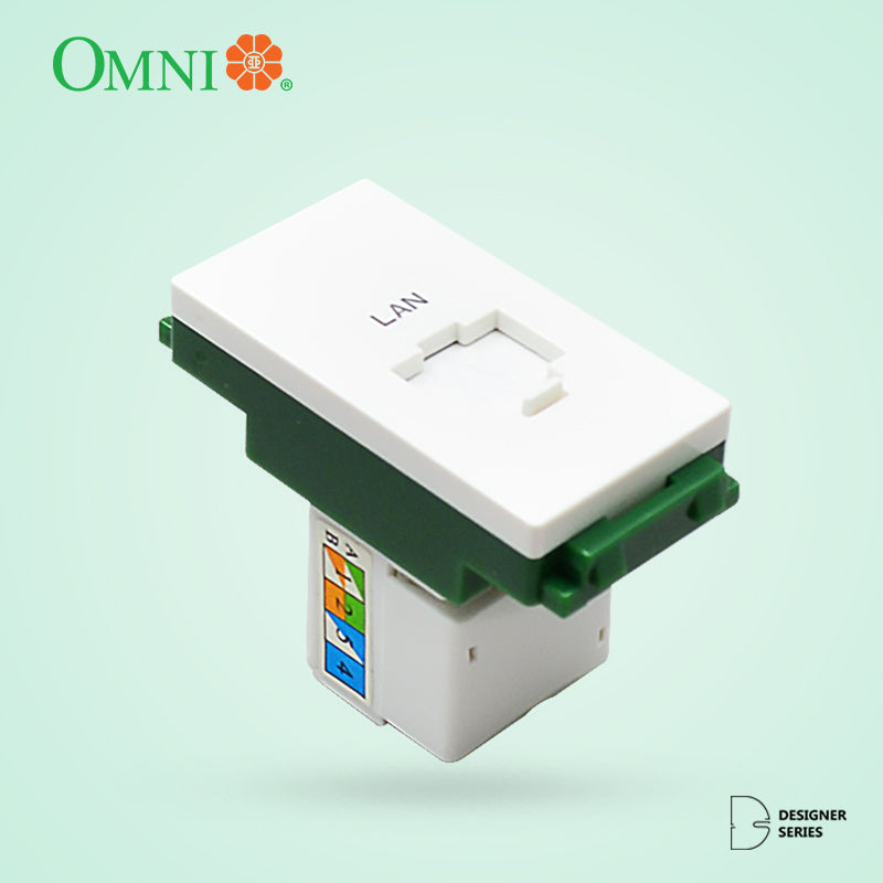 Computer Modular Outlet 8 PINS CAT 6 in Ivory (Designer series) - DWC ...