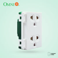 Duplex Universal Outlet with Ground & Shutter 16A in Ivory (Designer s ...
