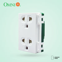 Duplex Universal Outlet with Ground & Shutter 16A in Ivory (Designer s ...