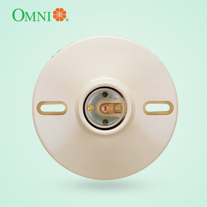 E27 Ceiling Receptacle 4 1/4" Diameter with Screw 6A 250V (Ivory) - E2 ...