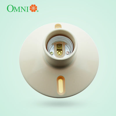 E27 Ceiling Receptacle 4 1/4" Diameter with Screw 6A 250V (Ivory) - E2 ...